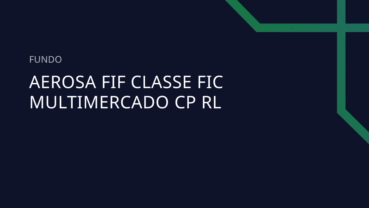 Fundo Aerosa FIF Classe FIC Multimercado CP RL