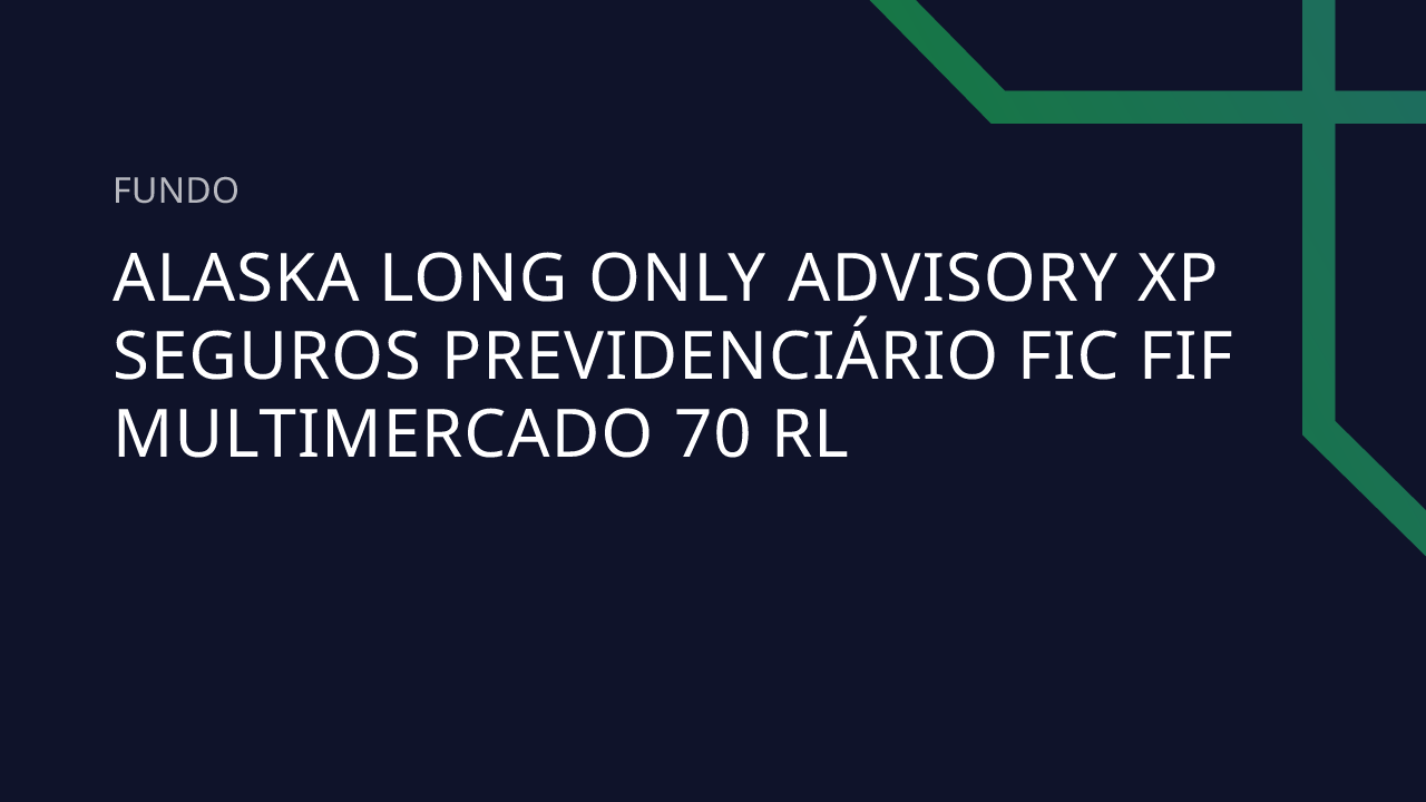 Fundo Alaska Long Only Advisory XP Seguros Previdenciário FIC FIF ...