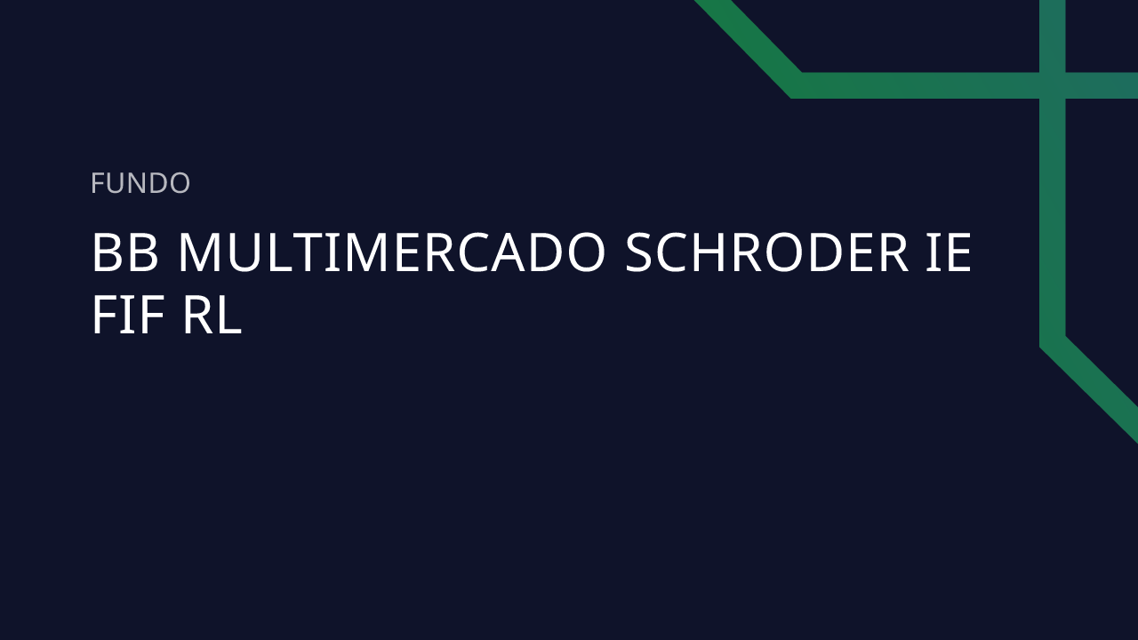 Fundo BB Multimercado Schroder IE FIF RL - 17.431.816/0001-72