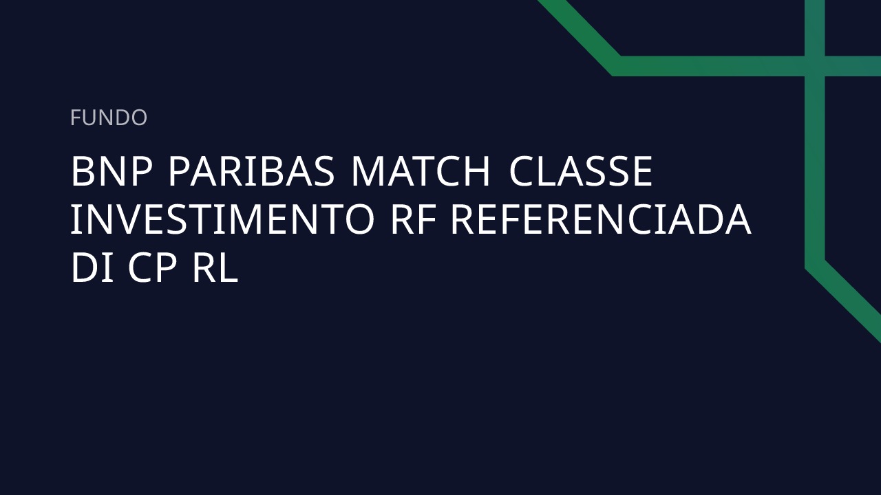Fundo BNP Paribas MATCH Classe Investimento RF Referenciada DI CP RL