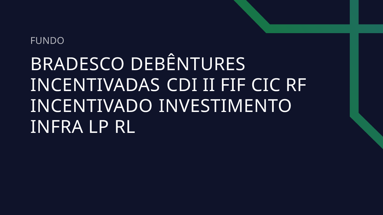 Fundo Bradesco Debêntures Incentivadas CDI II FIF CIC RF Incentivado ...