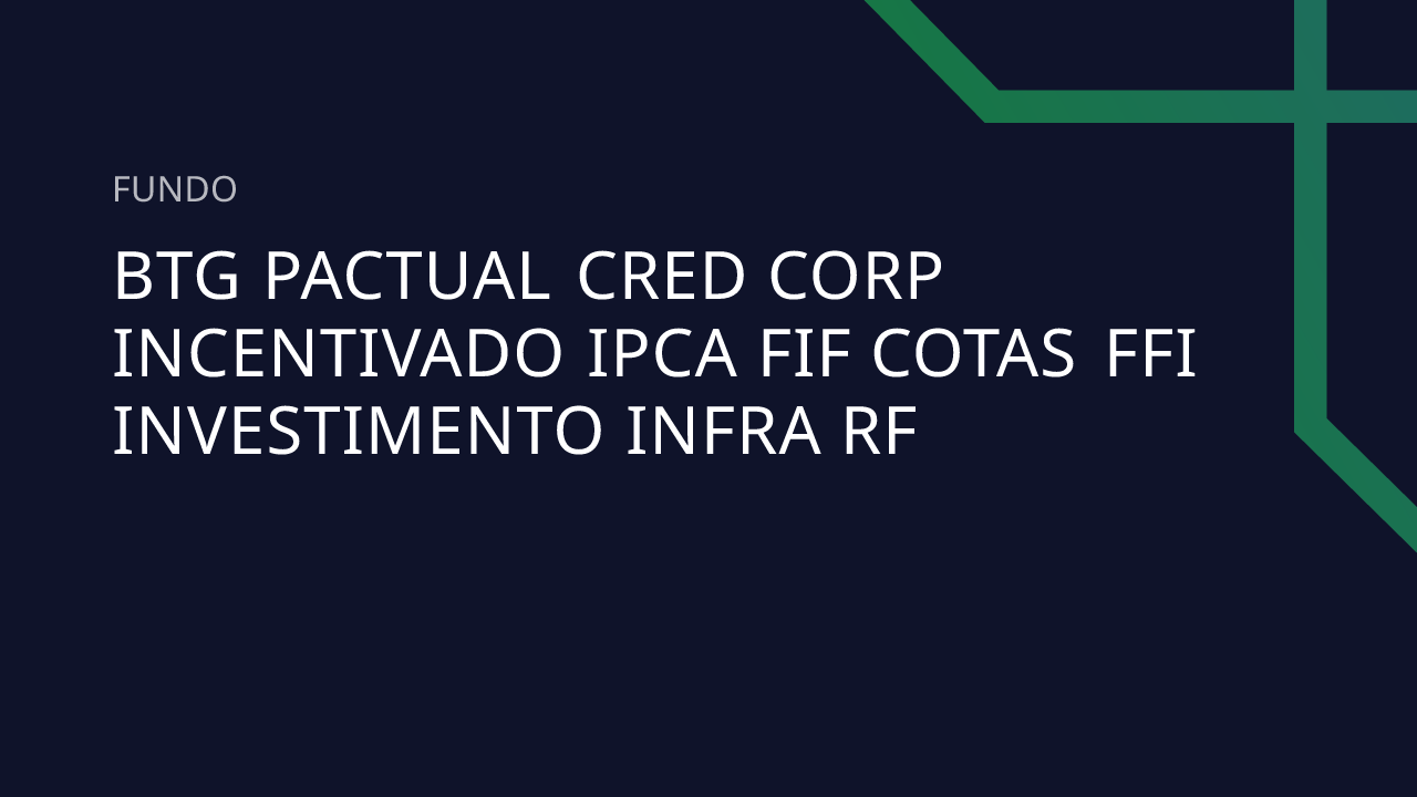 Fundo BTG Pactual Cred CORP Incentivado Ipca FIF Cotas Ffi Investimento ...