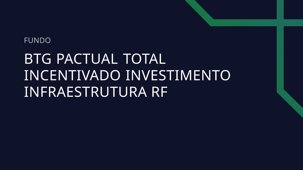Fundo BTG Pactual Total Incentivado Investimento Infraestrutura RF