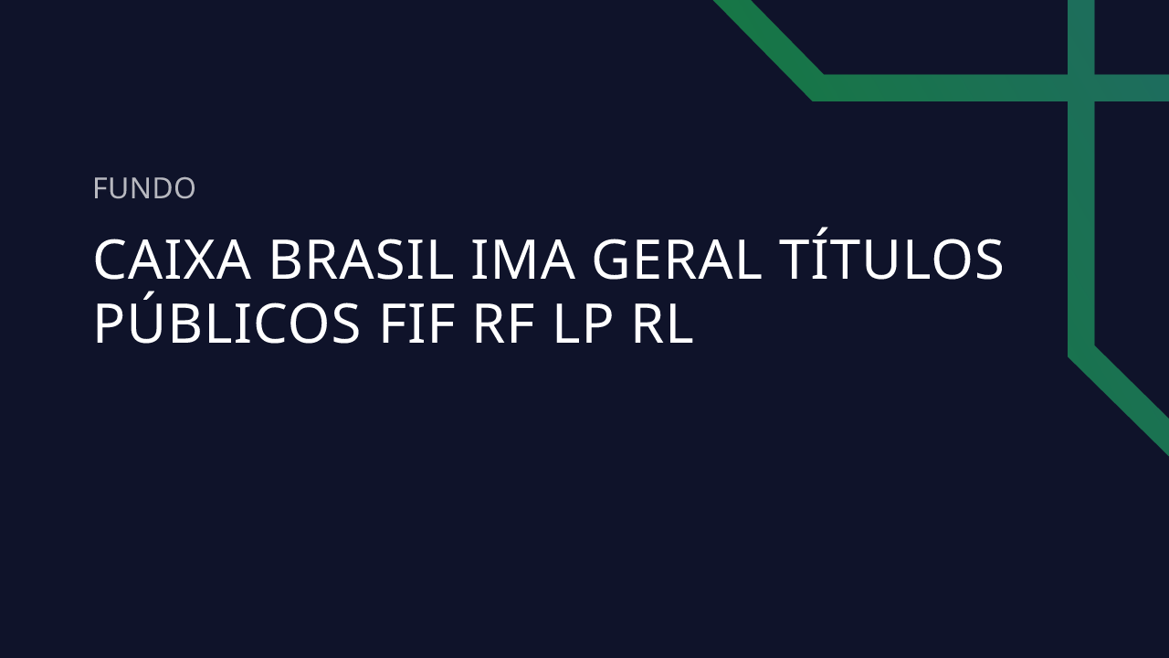 Fundo Caixa Brasil IMA Geral Títulos Públicos FIF RF LP RL