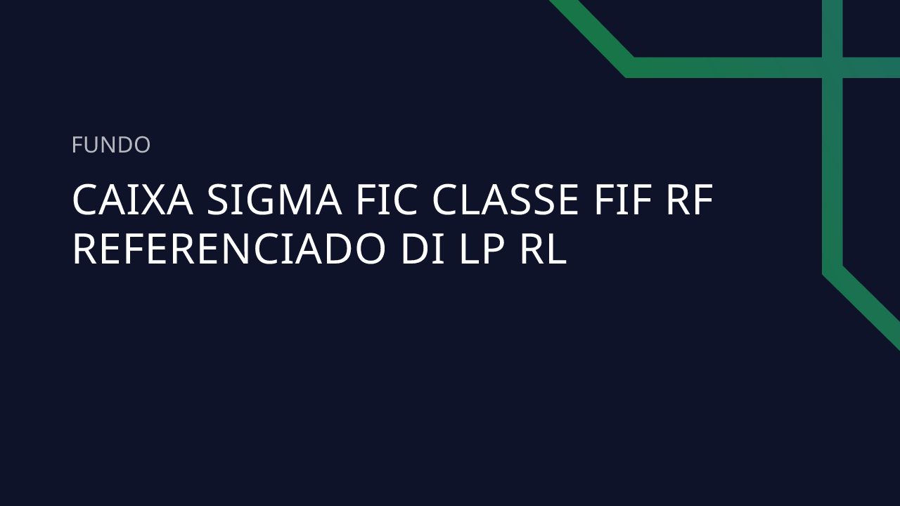 Fundo Caixa Sigma FIC Classe FIF RF Referenciado DI LP RL