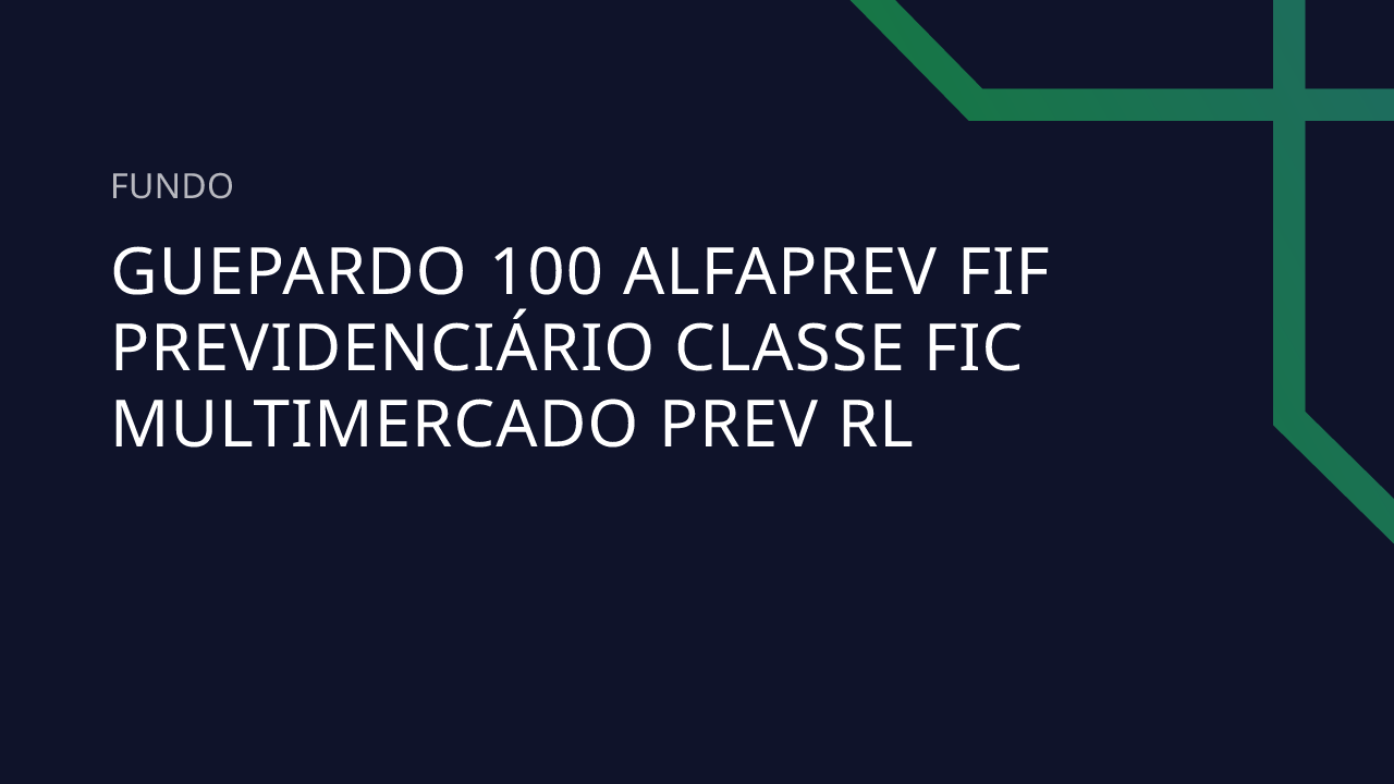 Fundo Guepardo 100 Alfaprev FIF Previdenciário Classe FIC Multimercado ...