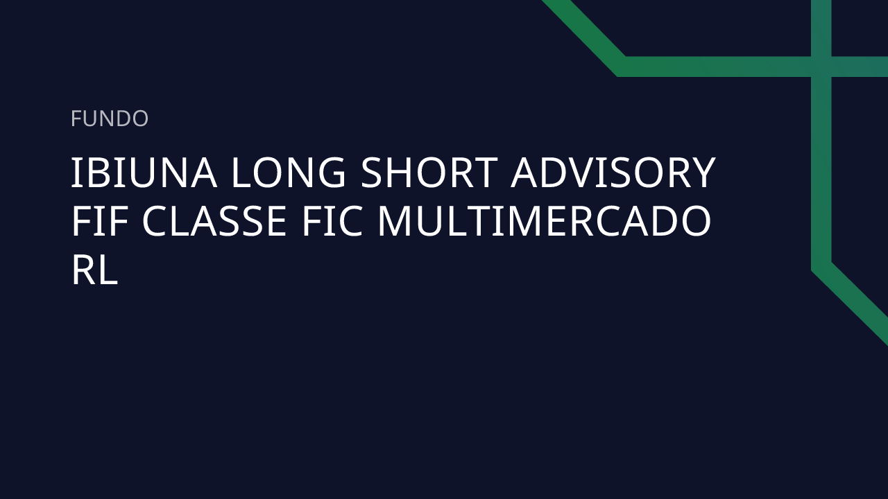 Fundo Ibiuna Long Short Advisory FIF Classe FIC Multimercado RL