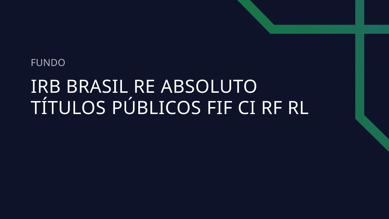 Fundo IRB Brasil Re Absoluto Títulos Públicos FIF CI RF RL
