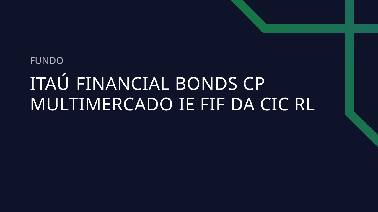 Fundo Itaú Financial Bonds CP Multimercado IE FIF DA CIC RL