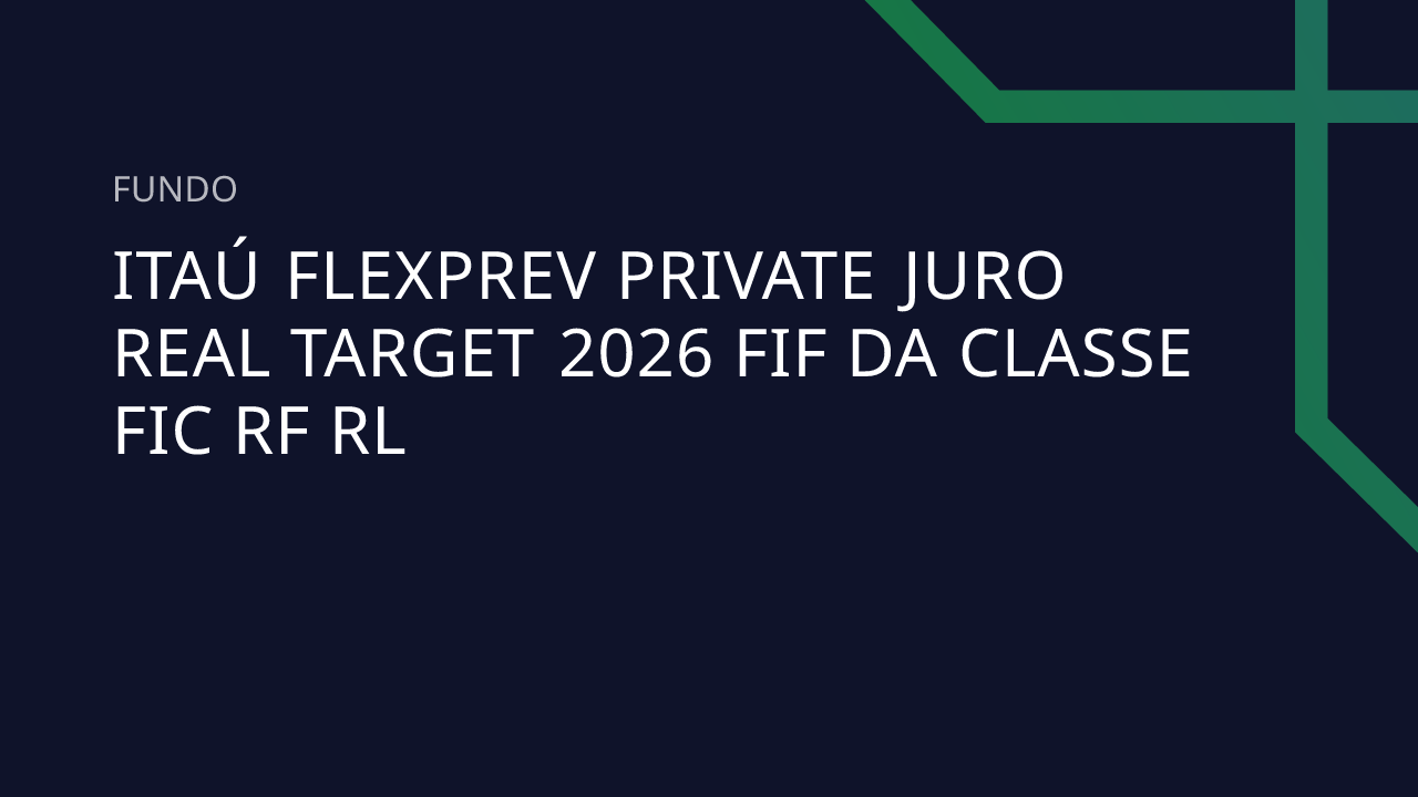 Fundo Itaú Flexprev Private Juro Real Target 2026 FIF DA Classe FIC RF RL