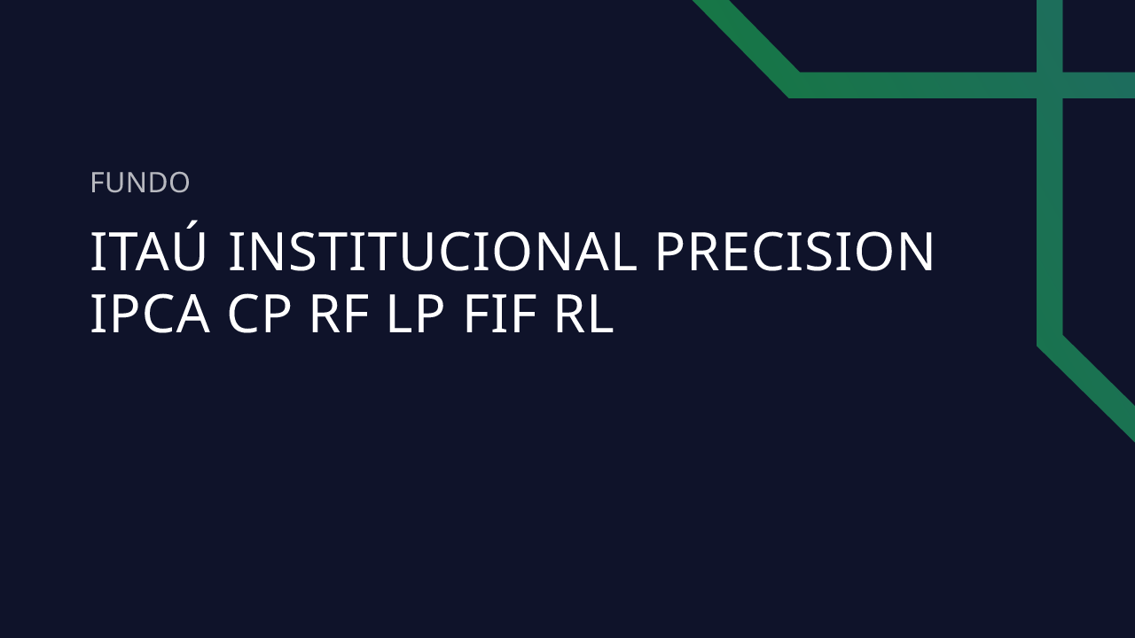 Fundo Itaú Institucional Precision Ipca CP RF LP FIF RL