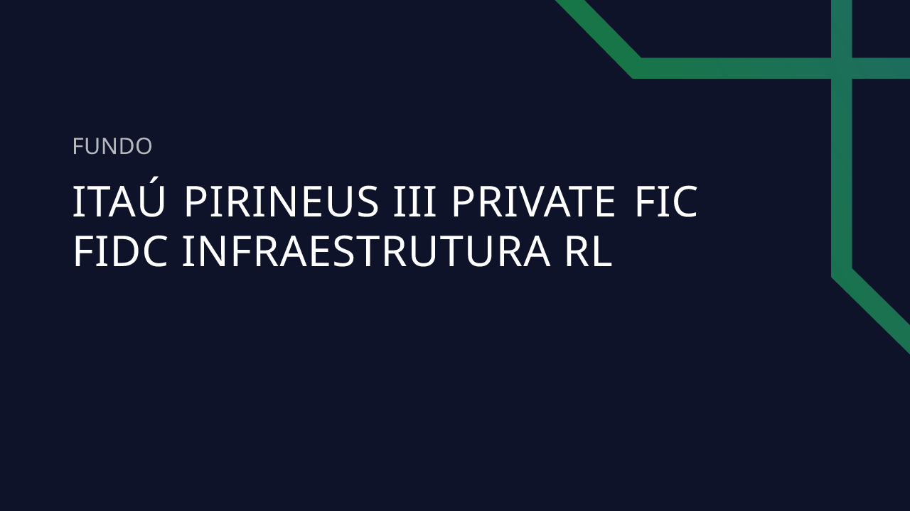 Fundo Itaú Pirineus III Private FIC FIDC Infraestrutura RL