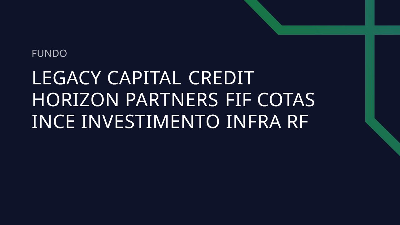 Fundo Legacy Capital Credit Horizon Partners FIF Cotas Ince ...
