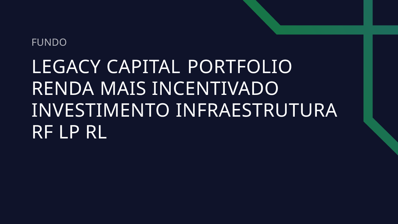 Fundo Legacy Capital Portfolio Renda Mais Incentivado Investimento ...