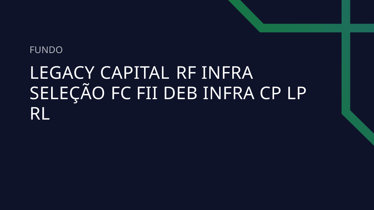 Fundo Legacy Capital RF Infra Seleção FC FII Deb Infra CP LP RL