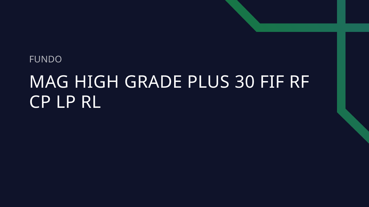 Fundo MAG HIGH Grade PLUS 30 FIF RF CP LP RL - 50.697.486/0001-37