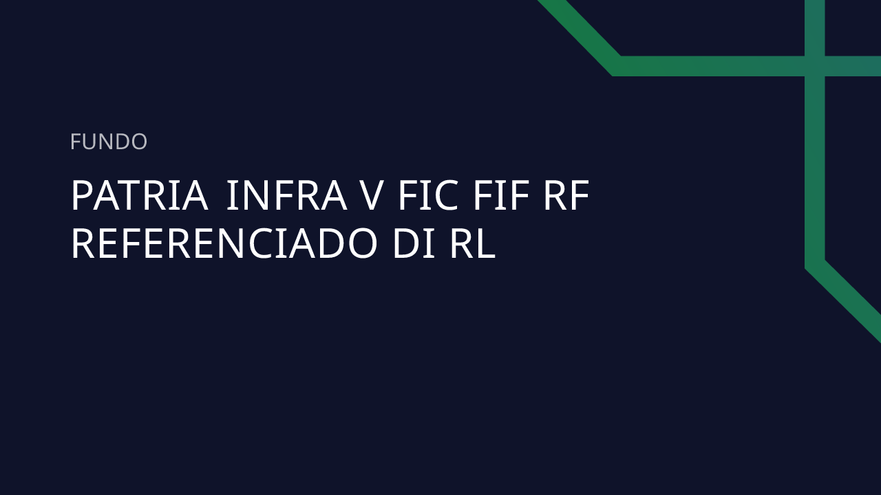 Fundo Patria Infra V FIC FIF RF Referenciado DI RL