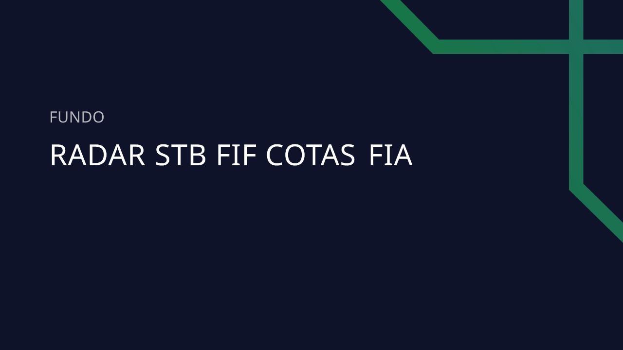 Fundo Radar STB FIF Cotas FIA - 47.328.477/0001-64