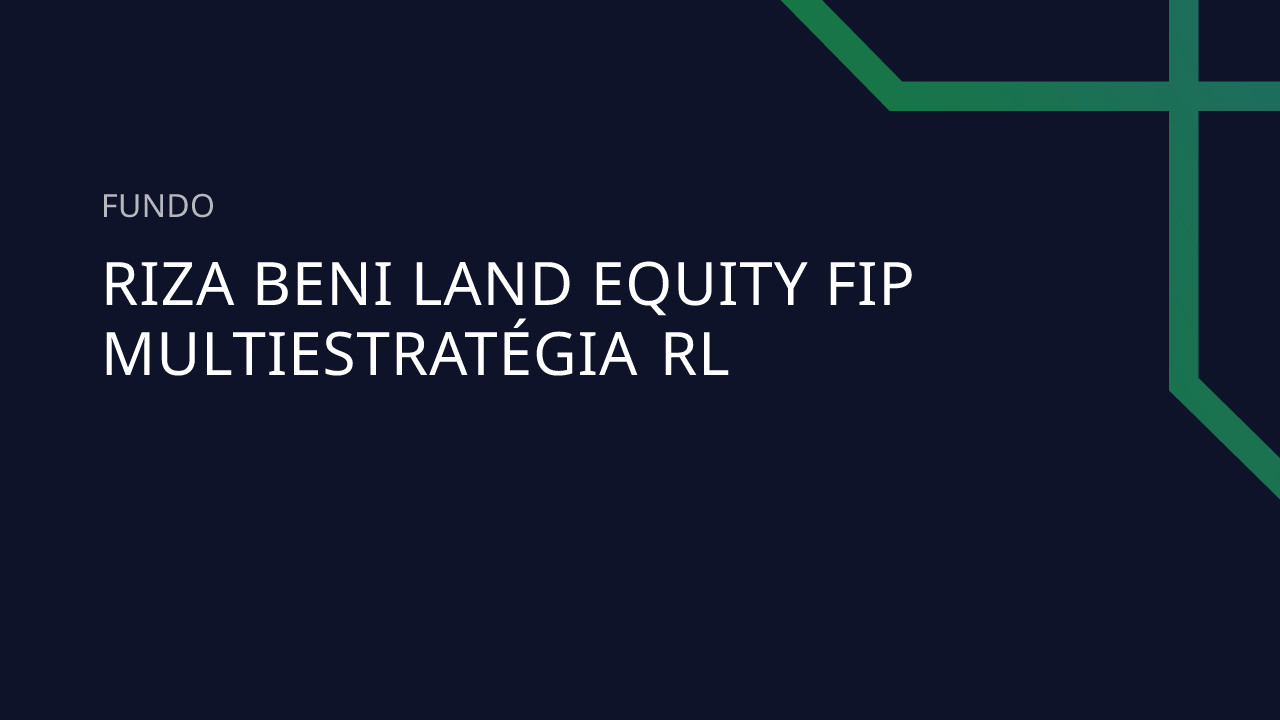 Fundo Riza Beni Land Equity FIP Multiestratégia RL
