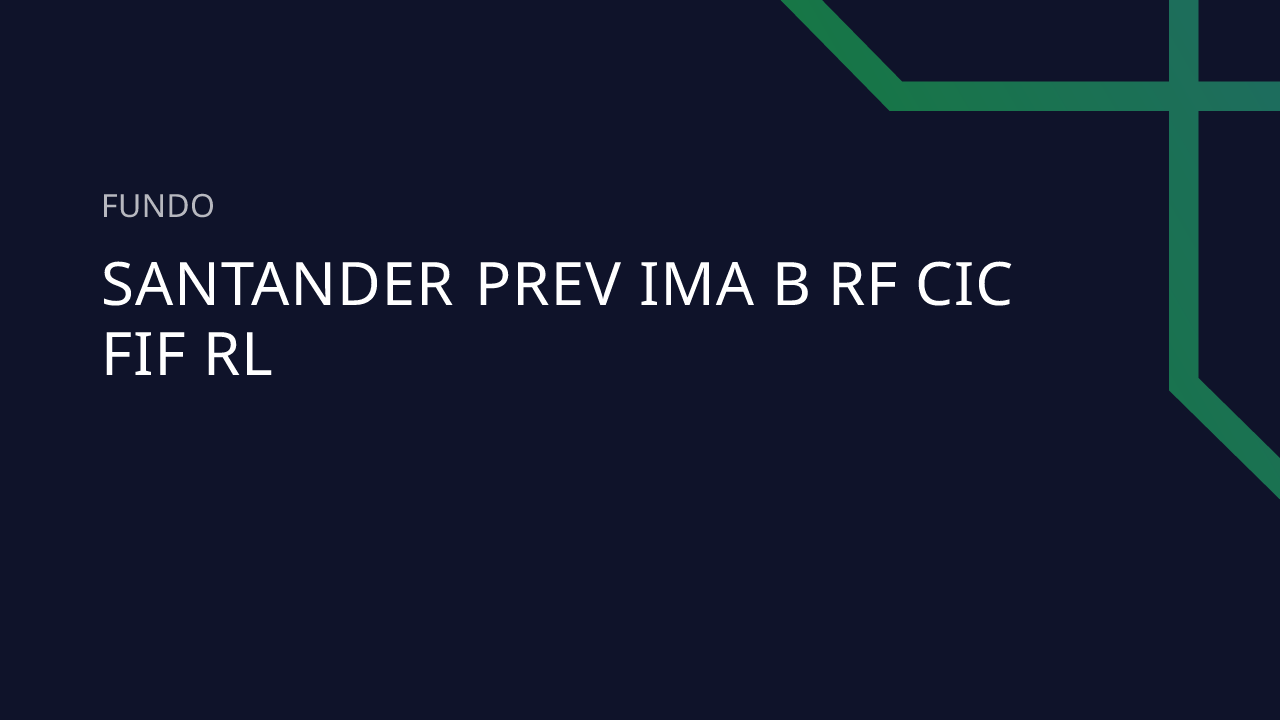 Fundo Santander Prev IMA B RF CIC FIF RL - 15.740.330/0001-90