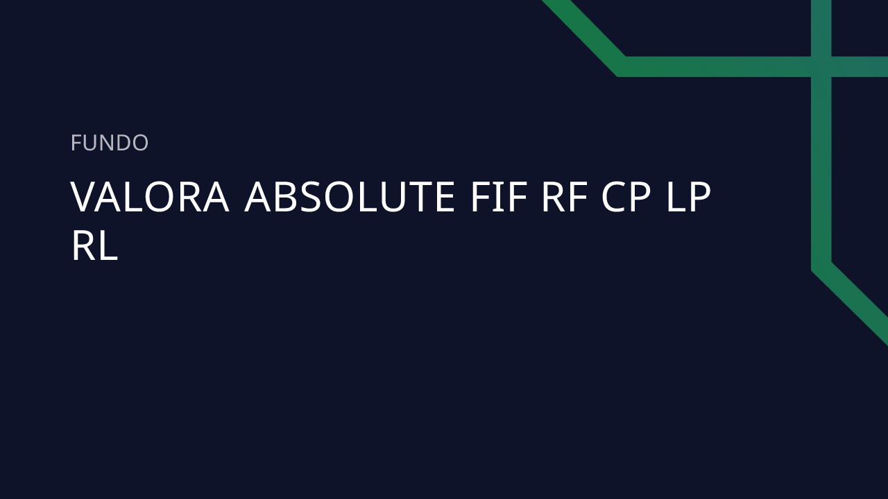Fundo Valora Absolute FIF RF CP LP RL - 10.326.625/0001-00