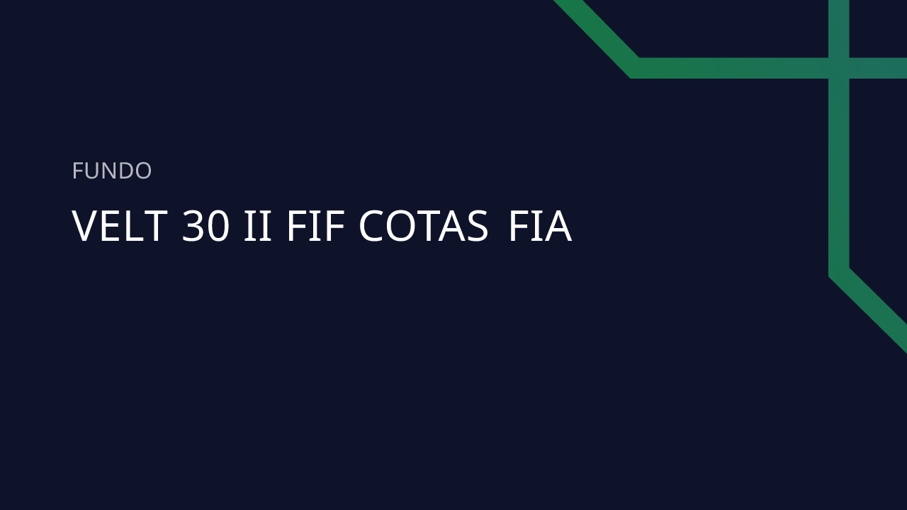 Fundo VELT 30 II FIF Cotas FIA - 49.438.803/0001-11