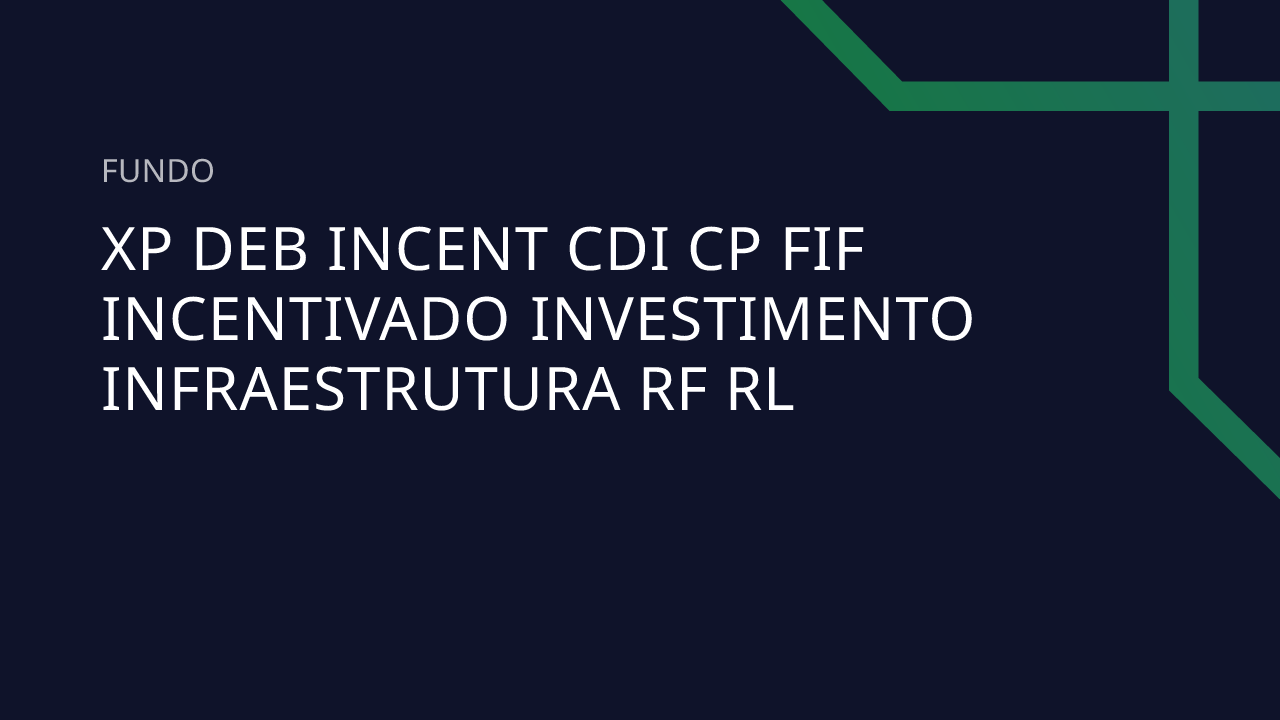Fundo XP Deb Incent CDI CP FIF Incentivado Investimento Infraestrutura ...